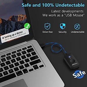 Cloudeck Mouse Jiggler Undetectable for Computer, USB Mouse Mover, Gaming Automatic Continuous and Assistive Click Device, Plug & Play, Simulate Mouse Pointer Movement to Prevent PC Going Sleep