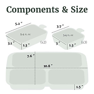 NESTIQUE Silicone Plates for Baby & Toddlers, Divided Plates Design | Microwave & Dishwasher Safe, BPA Free Toddler Plates, Baby Food Tray | Baby Kids Plates, Vanilla Mint
