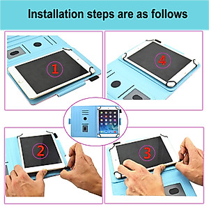 JZCreater 10 Inch Tablet Case, Universal 10 10.1 Inch Android Tablet Cover, Multi-Angle Viewing Stand Case for 9.5-10.5 Inch Tablet, Purple Butterfly