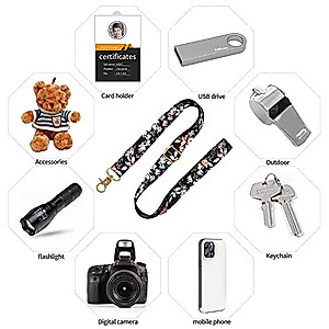 Zafolia Cell Phone Lanyard, Phone Lanyard Crossbody, Wrist Strap, lanyards for Keys, Universal Adjustable Shoulder Neck Straps for iPhone Case ID Badges and Most Smartphones (Pretty Flowers)