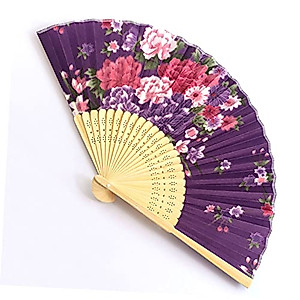 MUSISALY 2pcs Silk Folding Chinese Silk Fans Hand Folding Fans Chinese Hand Fan chinese fan Chinese Folding Fans Japanese Hand Fan collapsible fan hand fans bamboo ancient fan men and women