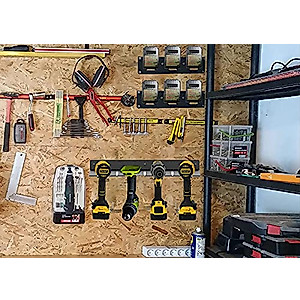 SZWJT-LV Power Tool Organizer, Electric Drill Storage Rack, Holds 4 Drills, Hanging Wall Mounted Organizer for Garage, Home, Workshop, Shed…