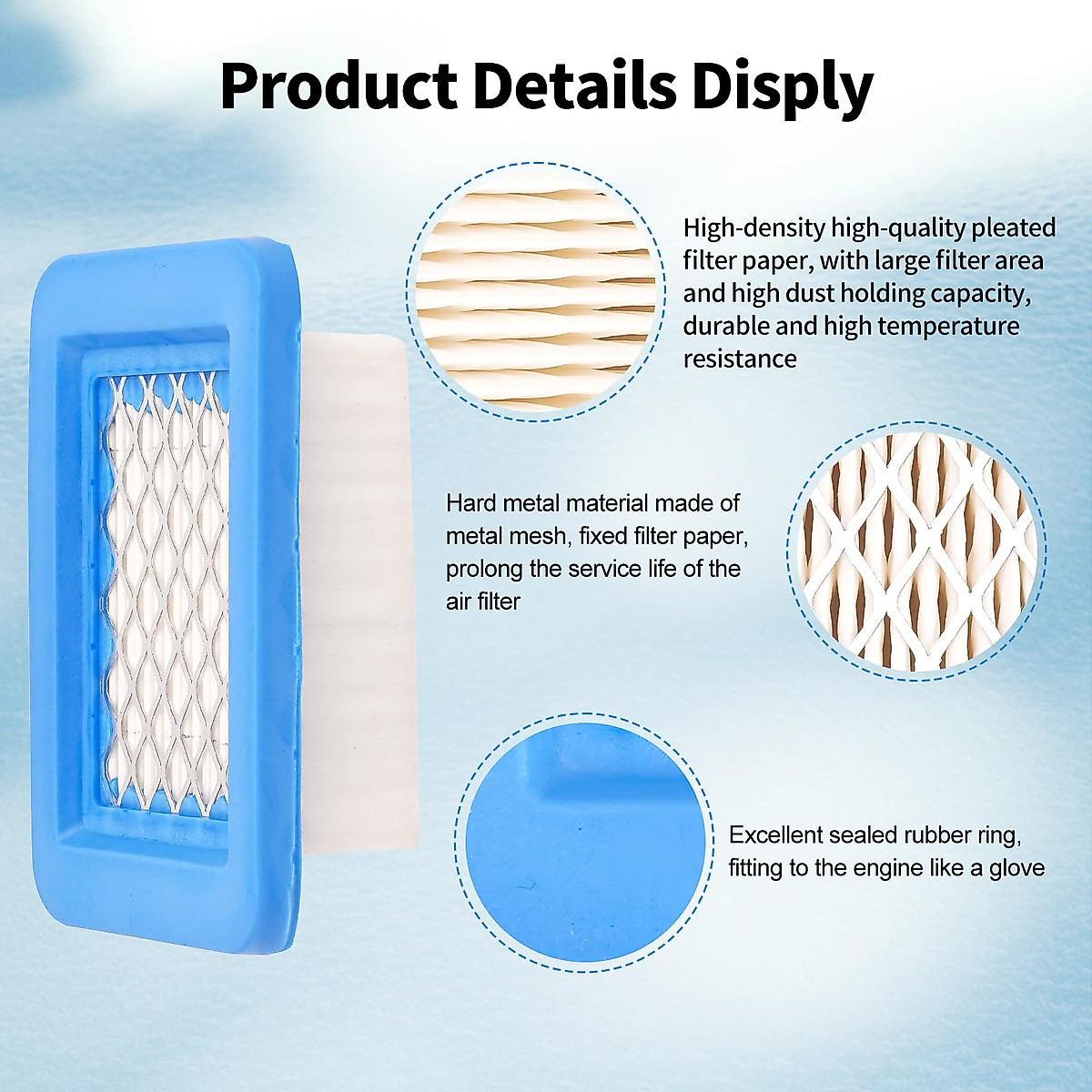 JICHEKU A226000032 Air Filter for Echo PB403 PB403H PB403T PB413H PB413T PB500H PB500T PB580H PB580T PB603 PB611 PB620 PB620ST PB650 PB650H PB650T PB651T PB755SH PB755ST A226000031 Leaf Blower 5PCS