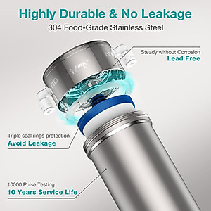 SimPure V7 Under Sink Water Filter, 5-Stage Stainless Steel Water Filtration System Direct Connect to Kitchen Faucet, Reduces 99% Lead, Chlorine, Bad Taste, 20K Gallons (No Drilling Required)