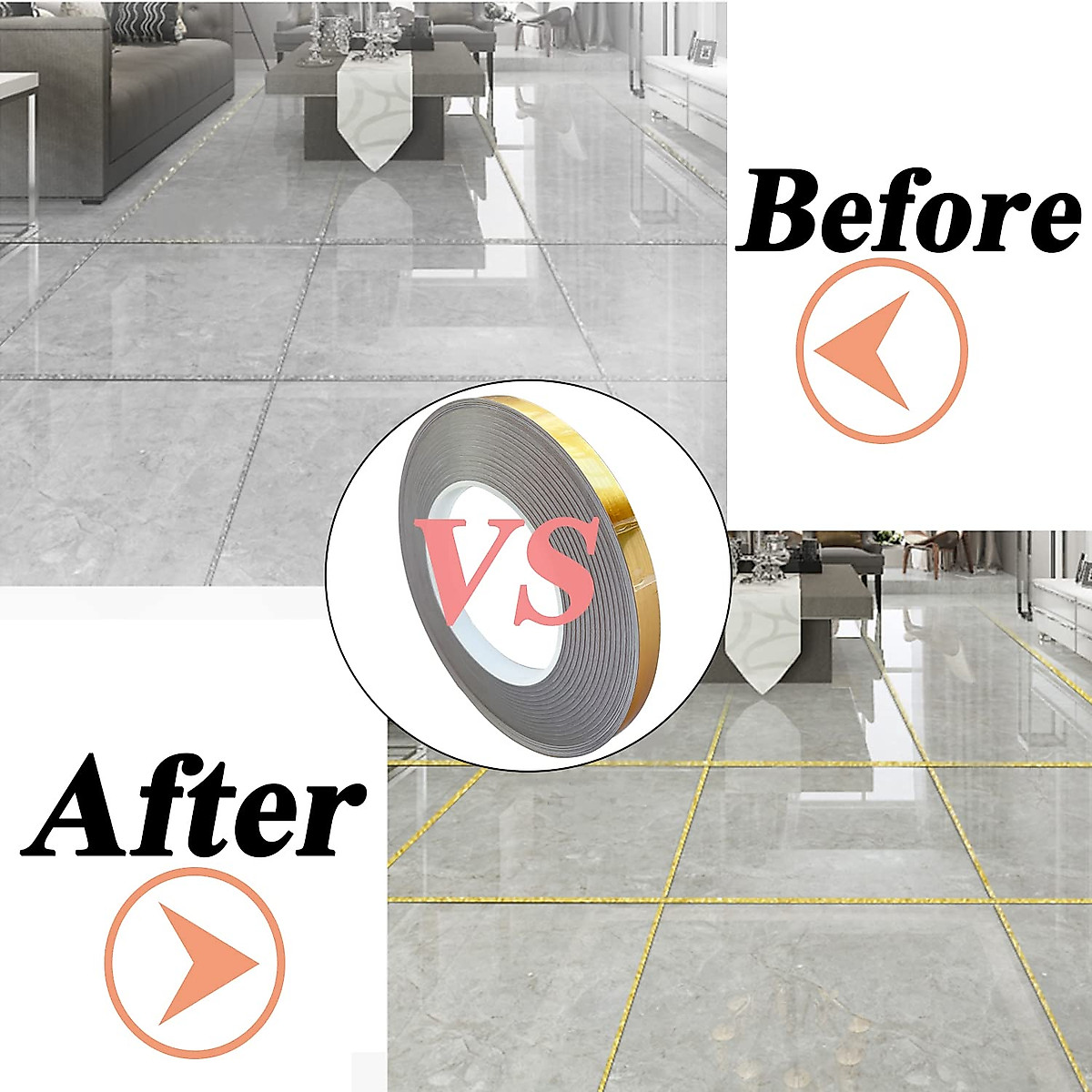 Gold Metalized Polyester Mylar Film Tape with Acrylic Adhesive, Vibrant Mirror-Like Finish, Gold Decor Tape for Detailing Accent Wall, Graphic Arts, Other DIY Project Design (0.4 inch x 55 yds)