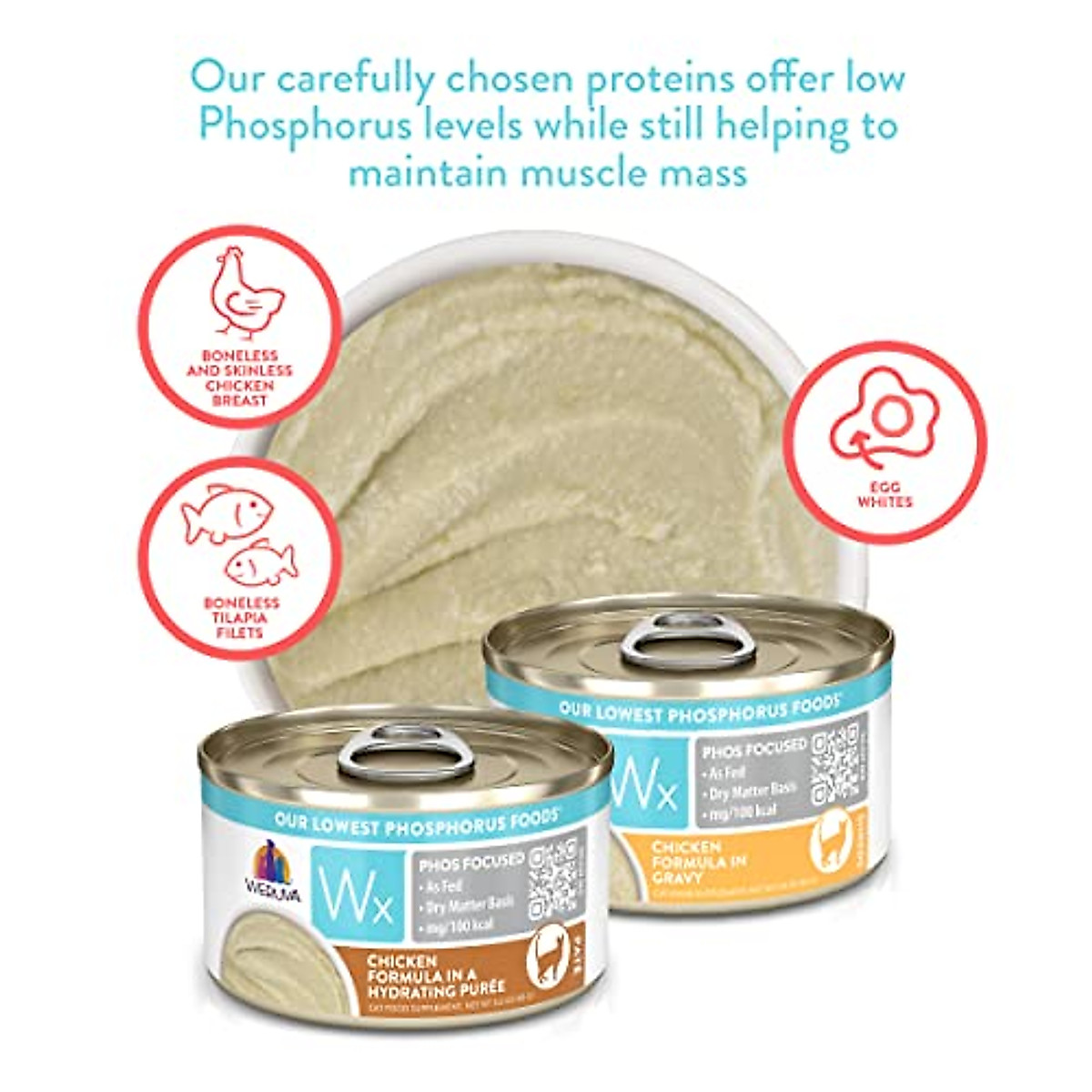 Weruva Wx Phos Focused, Chicken Formulas Variety Pack, 3oz Can (Pack of 12)