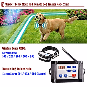 Wireless Dog Fence, 2023 Pet Boundary Containment System, Dogs Training Collar with Adjustable Boundary Container Range, Rechargeable, Safe Effective No Randomly Over Correction, for All Dogs,for3dogs