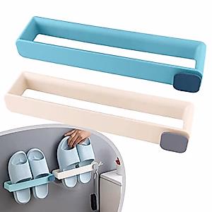 2 PCS Slippers Rack Wall Mounted Hanging Shoe Holder Self Adhesive Shoe Rack Hanging MultiFunction Simple Convenient Wall Bracket Shoe Organiser for Door Cabinet Motorhome Bathroom Kitchen Living Room