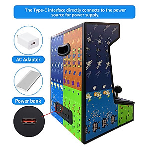 Handheld Arcade Game Console -10 Inch Mini Arcade Machine Cabinet - Classics Mini Video Player -Retro Games Included -Tabletop and Bartop Support for TV Output, Birthday Present Gift for Kids
