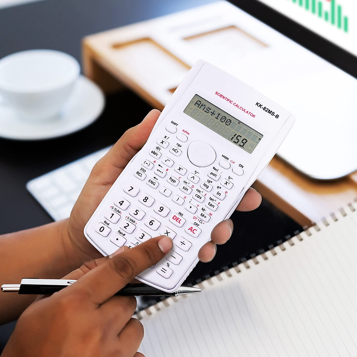 8 Pieces 2 Line LCD Engineering Scientific Calculator Non Graphing Scientific Calculator for Engineering Students Function Calculators for School Financial Business Office, Pink, Blue, Green, White