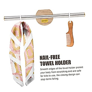 DOITOOL 1 Set Tower Hanger Towel Storage Shelf Towel Shelf Towel Holder Hanging Shoe Rack for Wall Plastic Coat Hangers Towel Rack Rod Stainless Steel Towel Hanging Towel Rack Wall-Mounted