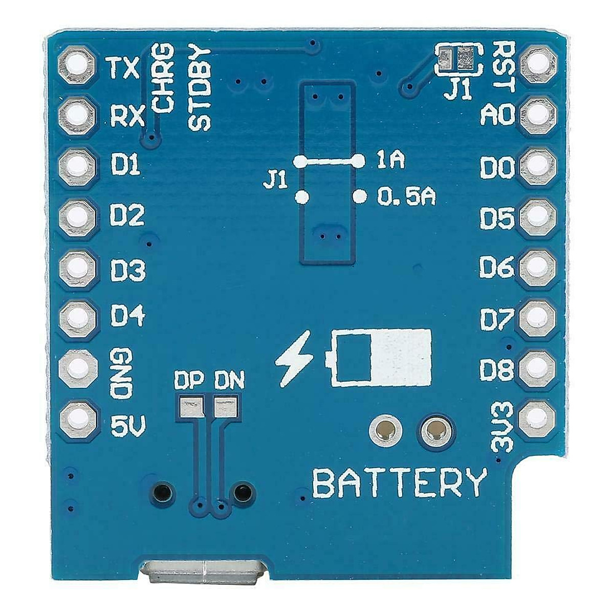 Gump's grocery Battery Shield for WeMos D1 Mini Single Lithium Battery Charging & Boost