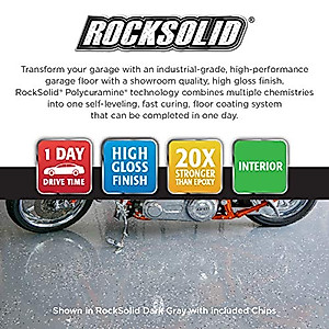 Rust-Oleum 293513 Rocksolid Polycuramine Garage Oil Floor Coating, 2.5 Car Kit, Gray
