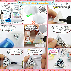 FUNSHOWCASE Resin Dice Molds Epoxy Casting Kit Set Number Letter Operation D4 D6 D8 D10 D12 D20 D24 20-Count 0.7-1.6inch