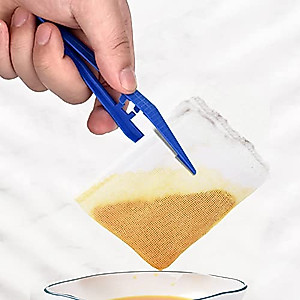 AccEncyc 30 Pcs DisposableTweezers Bulk Pack Blue 5 Inch Plastic Tweezers for Home, School and Lab