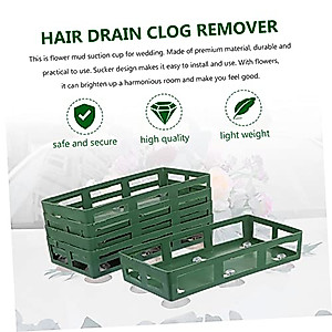 Abaodam Wedding Car Decoration Suction Cup Rectangular Tray Wedding Decor Garland for Table Floral Cage Large Flower Cage Holder Flower Mud Tray Floral Foams Disc Wedding Flower Tray 6pcs