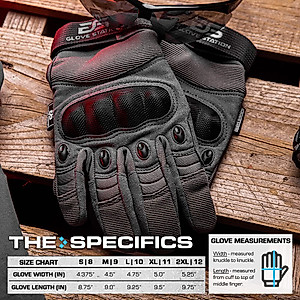 Glove Station - Tactical Shooting Hard Knuckle Gloves for Men and Woman with Touchscreen Fingers - Durable and Comfortable Hand-Gear for Outdoor Work Shooting and Hunting - Gray/Medium