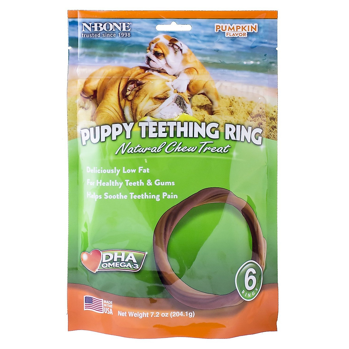 N-Bone Puppy Teething Ring Pumpkin Flavor (12 Pack)