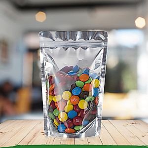 BELLE KR® 4x6 Mylar Bags for Food Storage with 7.5mil Thick - Pack Of 200 - Stand Up Clear Mylar Bags with See Through Window - Small 1/2 Pint Pouches for Freeze Dried Candy - Labels Included