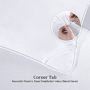 Kingsley trend King Comforter Duvet Insert - All Season Quilted Ultra Soft Breathable Down Alternative King Size Comforter, Box Stitch White Comforter with Corner Tabs, King 104x92