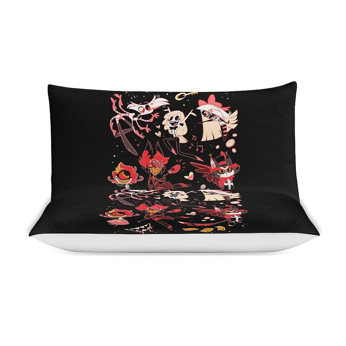 Mziubiy Hazbin Hotel 3-Piece Bedding Set Soft Printing Quilt Cover 1 Duvet Cover + 2 Pillow Cases 86"x70"