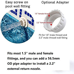 Ptazucv 2-inch Adapter is Suitable for Swimming Pool Fountain Accessories and Can Adjust The Cooling Experience of The Swimming Pool Nozzle