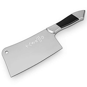 SHI BA ZI ZUO Heavy Duty Stainless Steel Bone Cleaver Knife for Home Chopping Bones