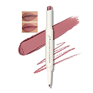 Boobeen Double-ended Lipstick Lip Liner Makeup Velvet Lipgloss Lipstick, Creamy Lip Pencil for Women Matte Long-lasting Matte Satin Finish, Nourishing and Non-fading