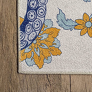 nuLOOM Patricia Machine Washable Octopus Area Rug, 4' x 6', Blue