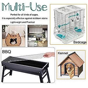 Bonaweite Bird Cage Cleaning Brush, Multi-Function Stainless Steel Triangle Birdcage Cleaner, Pet Supply Kennel Cage Accessory for Parrot Birds Dogs Cats …