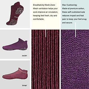 Hylaea Unisex Non Slip Socks with Grip for Yoga, Hospital, Pilates, Barre | Ankle, Cushioned