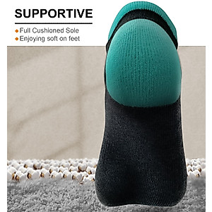 BULLIANT Socks For Women 6Pairs-Womens Athletic Ankle Socks No Show Cushioned for Walking Running-Compression Arch Support(6Pairs,Shoes Size:Women 9-10)