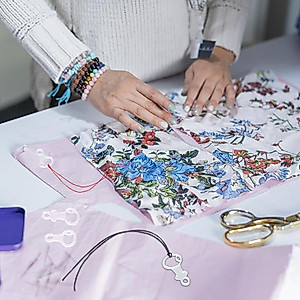 CRASPIRE 40Pcs 2 Size Acrylic Floss Bobbins Clear Embroidery Thread Transparent Drops Key Shape Cross Stitch Chips Sewing Board Organizers with Box for Craft DIY Storage