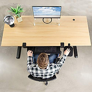 VIVO Desk Clamp Adjustable Computer Mouse Pad and Device Holder Extended Rotating Platform Tray, Fits up to 2 inch Desktops, Black, MOUNT-MS01A