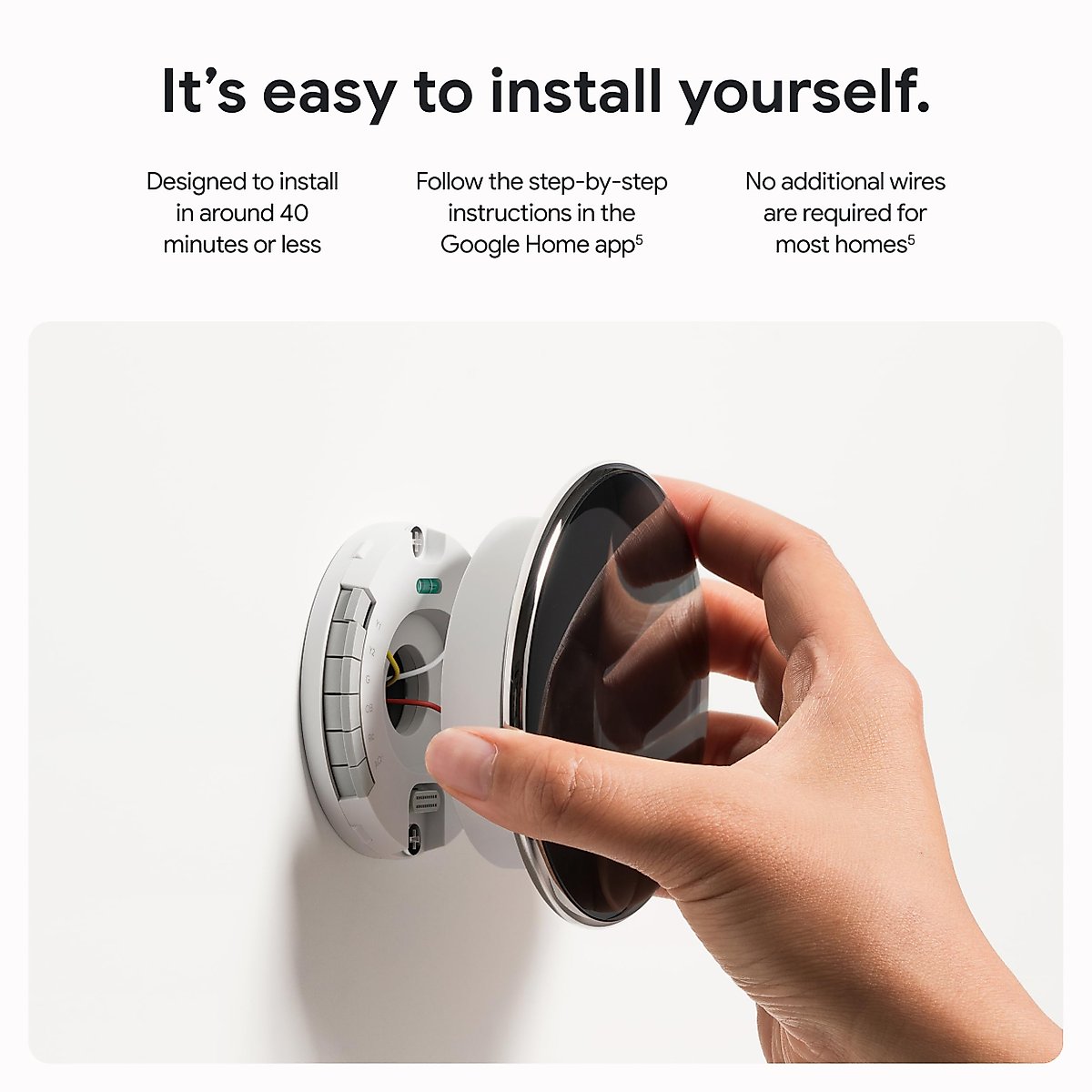 Google Nest Learning Thermostat (4th Gen, 2024) with Nest Temperature Sensor - Energy Saving Smart Thermostat with Adaptive Eco - Works with Alexa and Google Home App - Polished Obsidian