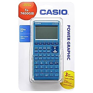 Casio FX-7400GIII Graphic Calculator Cyan Display 21 Battery Operated (W x H x D) 87.5 x 21.3 cm