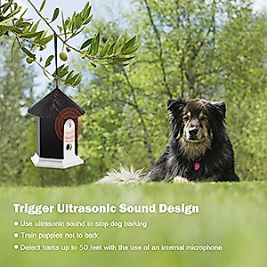 4 Frequency Dog Barking Control Devices Up to 50 Ft Range Dog Training & Behavior Aids, Ultrasonic Dog Barking Deterrent Devices Weatherproof, Bark Box Anti Barking Device Safe for Humans & Dogs