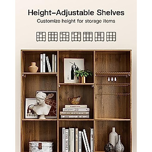 Pipishell Bookshelf, 6-Tier Bookcase with Storage Drawer & Pipishell 9-Cube Bookshelf