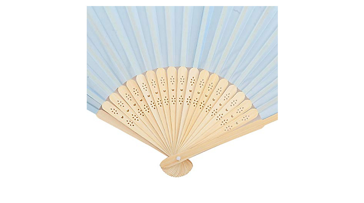 Sepwedd 50pcs Blue Hand Fans for Weddings & Events