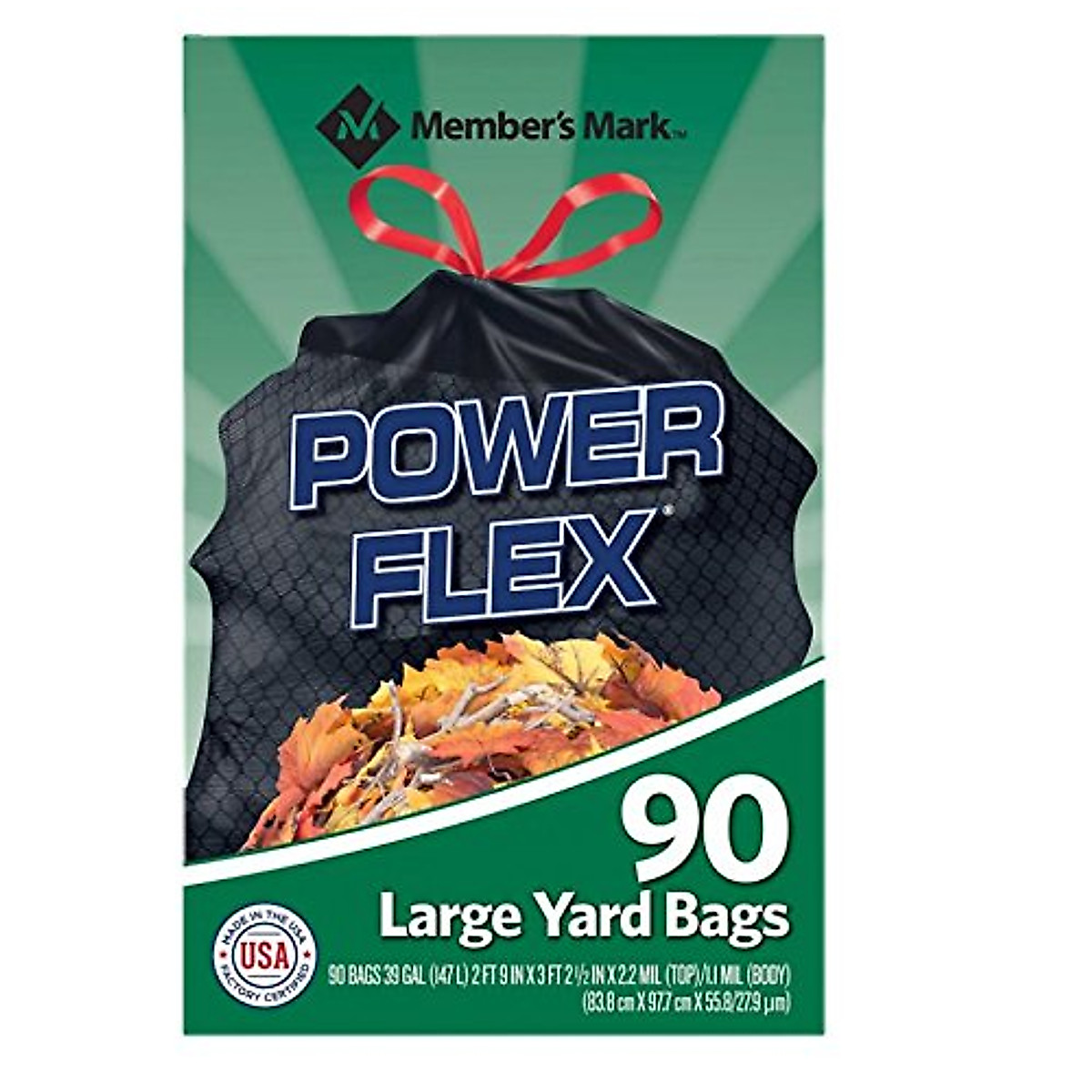 Member's Mark 39 gal. Power-Guard yd Drawstring Trash Bags (90 ct.)