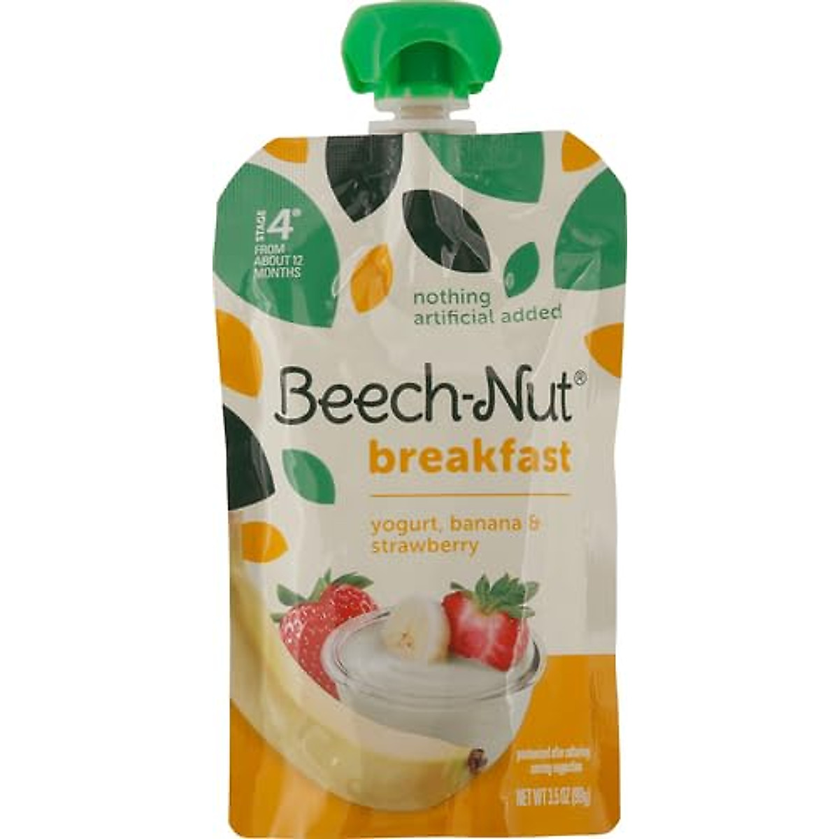 Beech-Nut Breakfast Stage 4 Toddler Food, Yogurt Banana & Strawberry, 3.5 oz Pouch