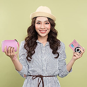 Carrying & Protective Case for Digital Camera, AbergBest 21 Mega Pixels 2.7" LCD Rechargeable HD/Kodak Pixpro/Canon PowerShot ELPH 180/190 / Sony DSCW800 / DSCW830 Cameras for Travel-Pink