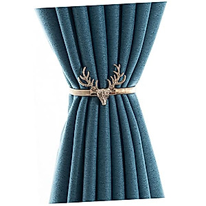 Garneck 2pcs Curtain Shower Curtain Straps Antler Curtain Holdbacks Curtain Cord Tieback Torkstrap Shower Curtain Spring Decorative Curtains Metallic Curtains Simple Curtain Holders Golden