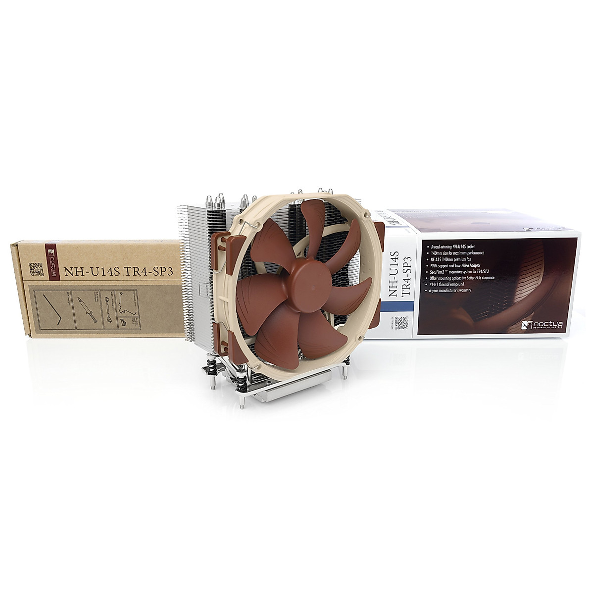 Noctua NH-U14S TR4-SP3, Premium-Grade CPU Cooler for AMD sTRX4/TR4/SP3 (140mm, Brown)