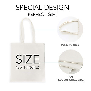 FORBIDDEN PAPER ForbiddenPaper Poppins Natural Cotton Reusable Tote Bag | Cute Practically Perfect in Every Way Shopping Bag Tote Bag Shoulder Bag Gifts for Women Best Friends?