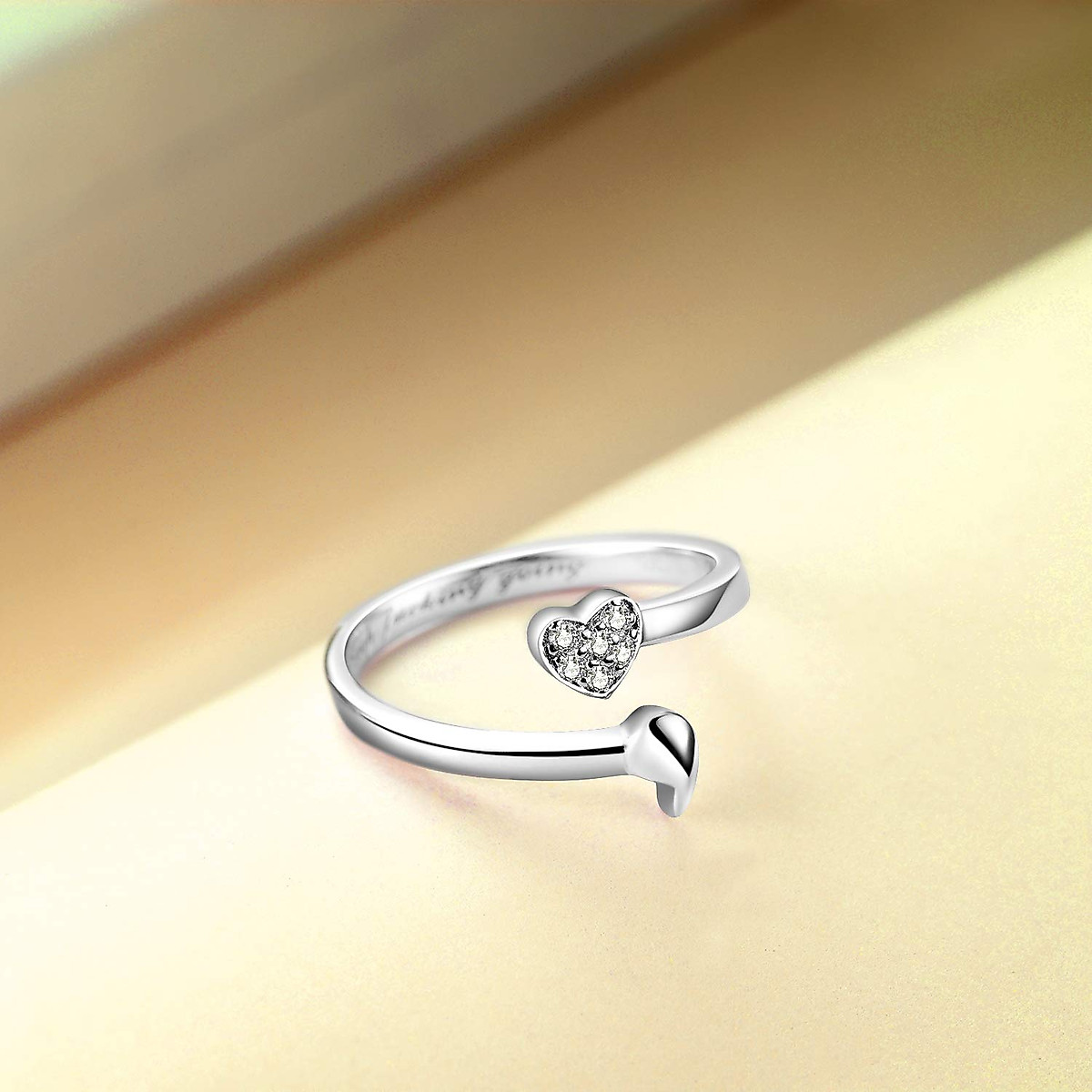 AXELUNA 925 Sterling Silver Ring Keep Going Semicolon Ring Inspirational Gifts for Women (10)