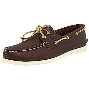 Sperry womens Authentic Original Boat Shoe, Brown/White, 8 US