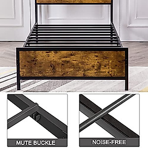 GAZHOME Twin XL Bed Frame, Platform Bed with 2-Tier Storage Headboard, Solid and Stable, Noise Free, No Box Spring Needed, Easy Assembly