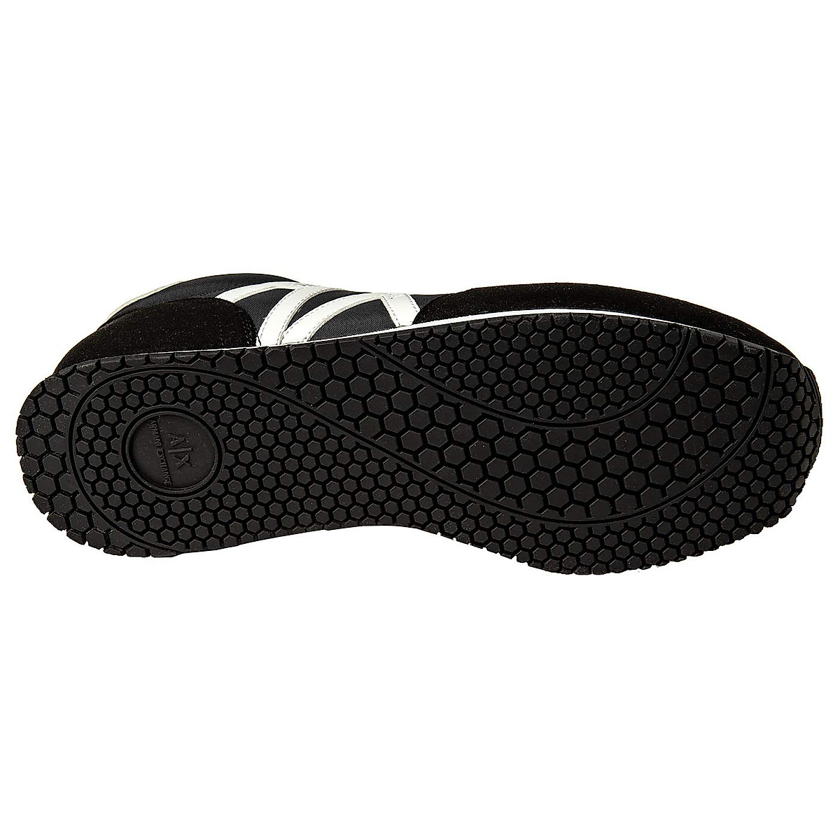 A | X ARMANI EXCHANGE Men's Lace Up Logo Sneaker, Black + White, 11