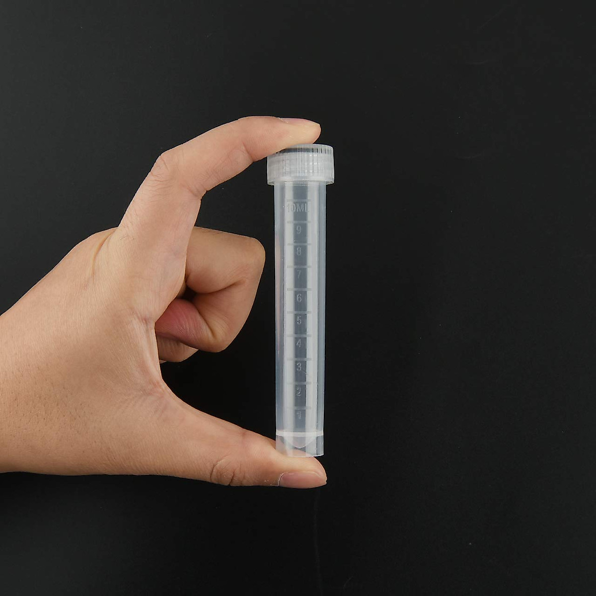 Bluecel 10ml Lab Plastic Frozen Test Tube Vial Seal Ring Container with Screw Caps and Scale (50)